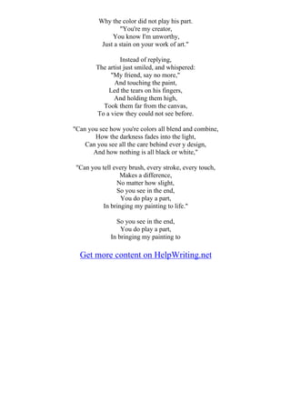 Visual Analysis Essay Examples | PDF | Painting | Arts and Crafts