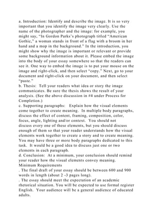 · Visual Analysis EssayGuidelines for Visual Analysis EssayAss.docx