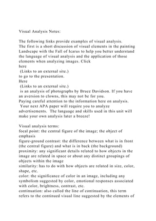 Visual Analysis NotesThe following links provide examples of .docx