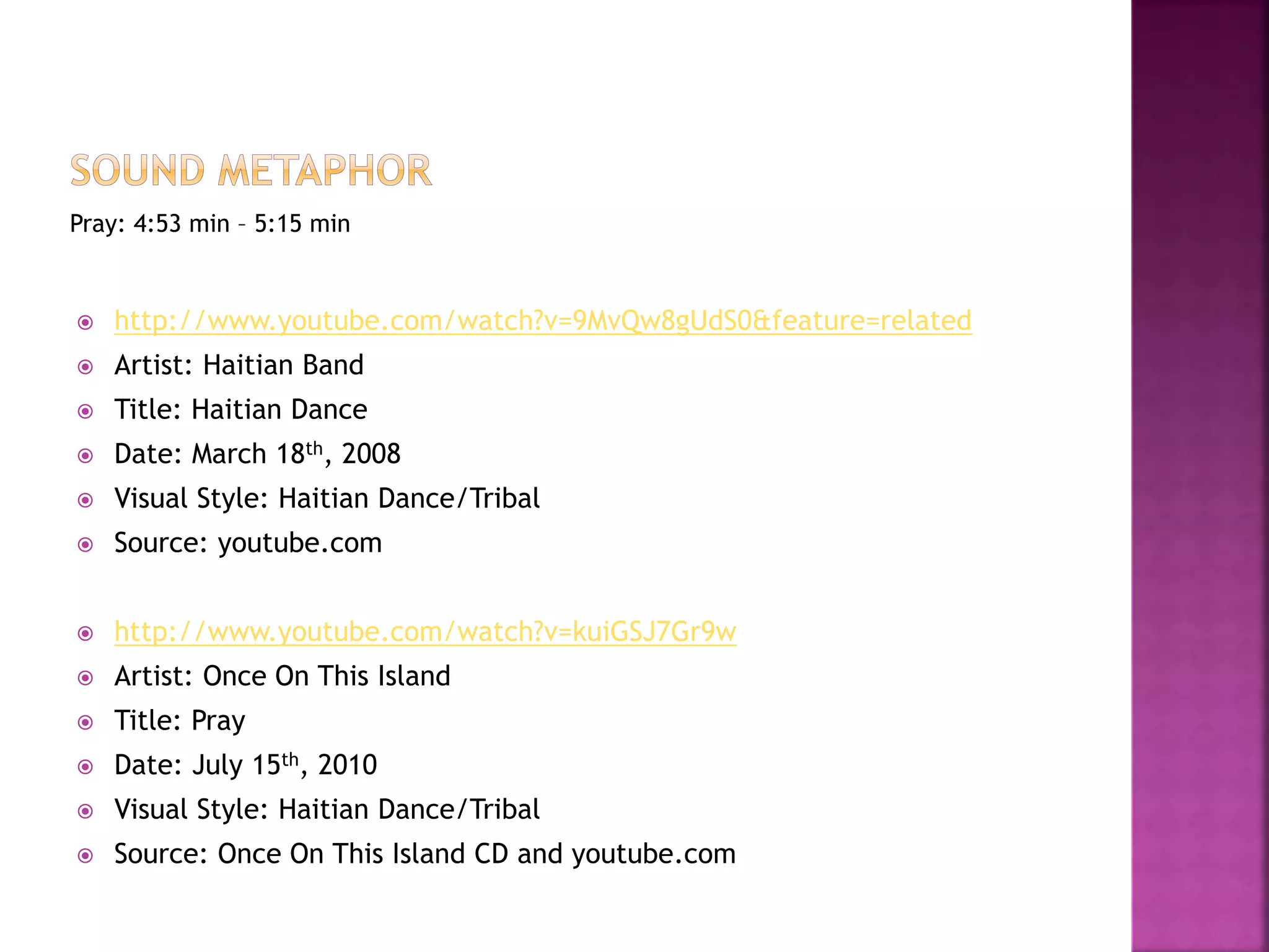 Visual and Sound metaphors | PPTX