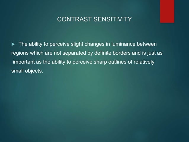Visual aquity and contrast sensitivity | PPTX | Eye and Vision ...