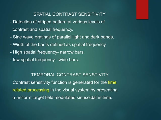 Visual aquity and contrast sensitivity | PPTX | Eye and Vision ...
