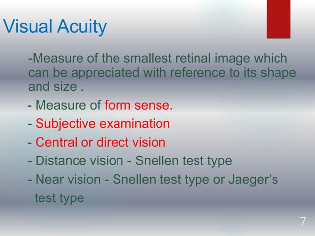 Visual aquity and contrast sensitivity | PPTX | Eye and Vision Conditions | Diseases and Conditions
