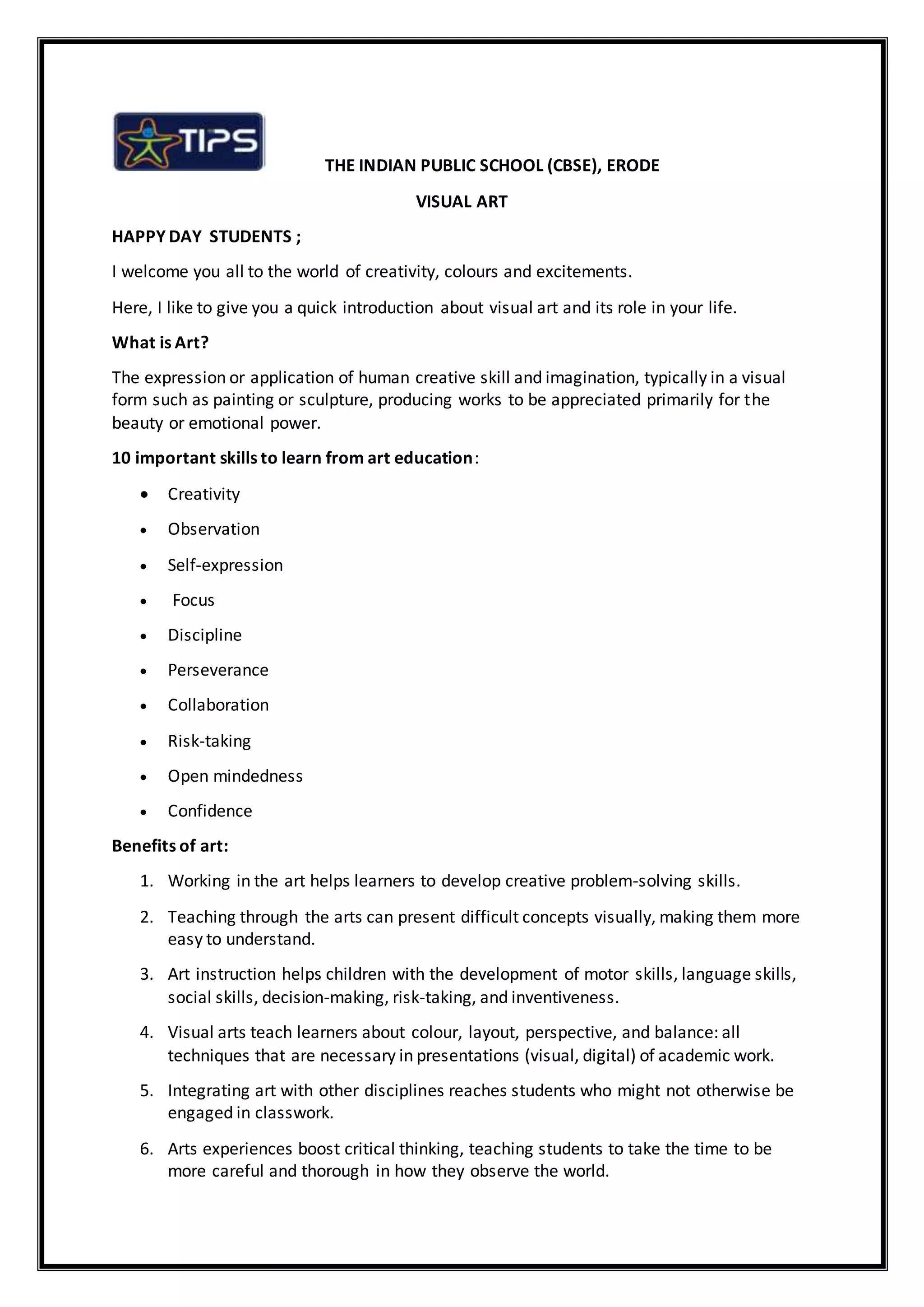 Visual art basics | DOCX