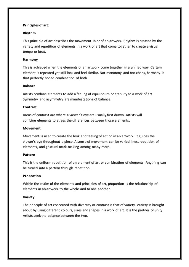 Visual art basics | DOCX
