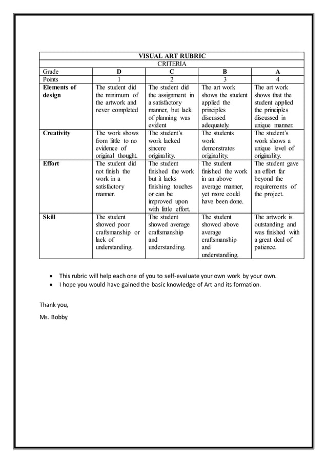 Visual art basics | DOCX