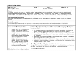 Drama lesson plan 1 | PPT