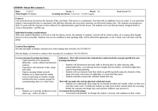 Visual Art Lesson plan 2 | PPT