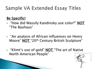 Visual arts extended essay | PPT
