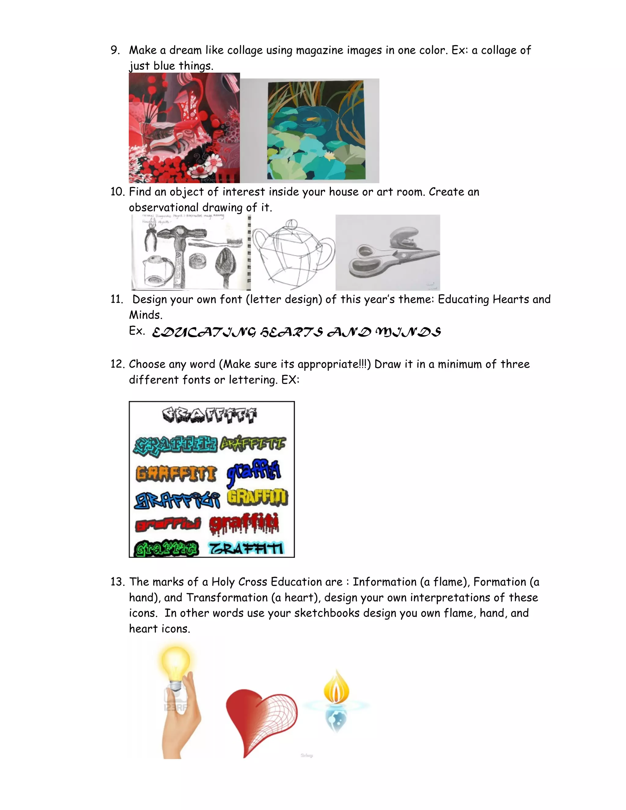 Visual arts sketchbooks SEMESTER 1: #1-20 | PDF