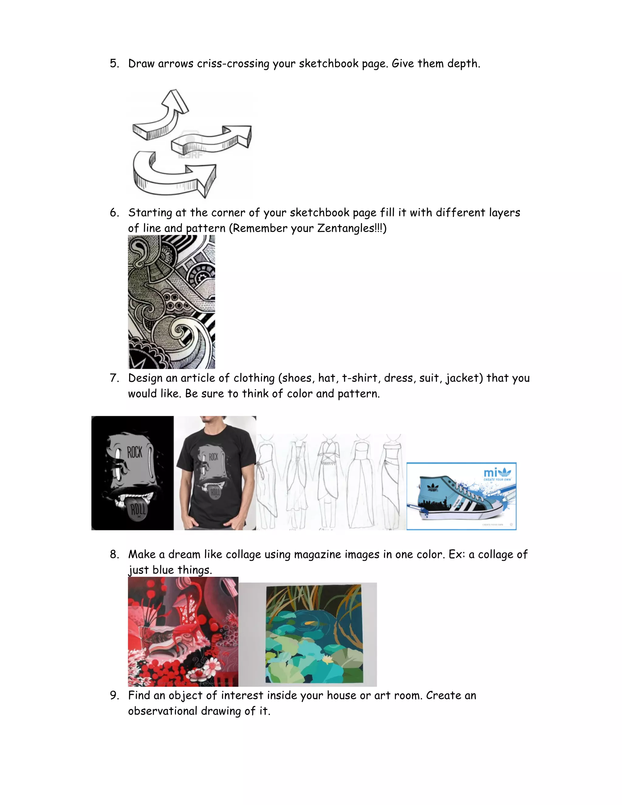 Visual arts sketchbooks sem. 1 | PDF