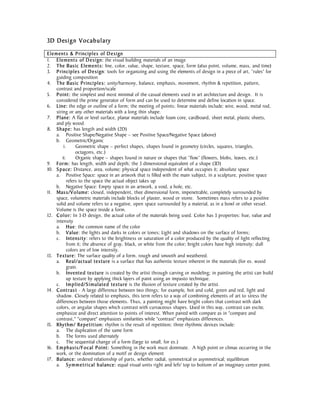 Visual arts vocab 2 | PDF