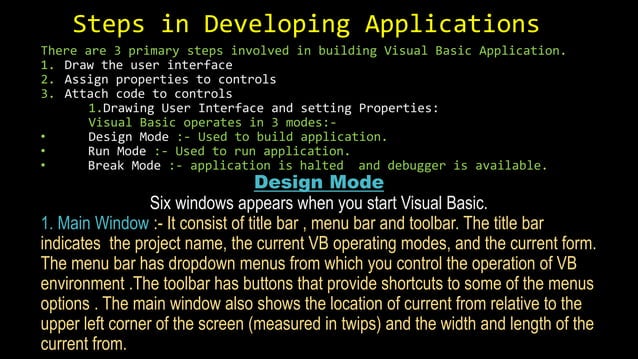Visual basic | PPT Visual basic | PPT