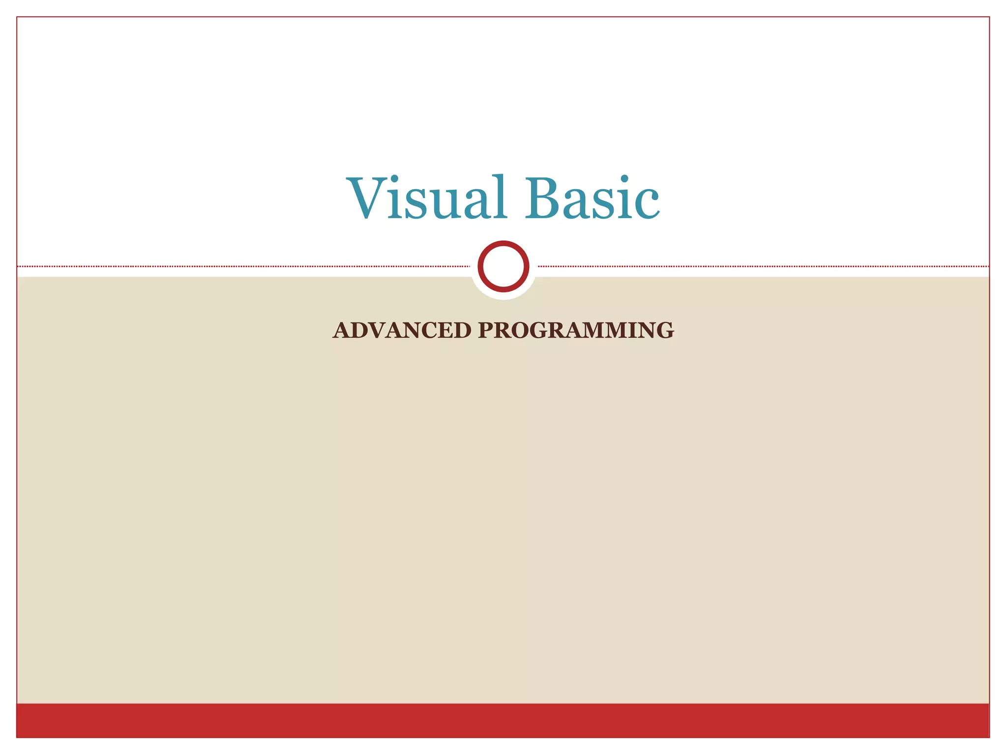 Visual basic | PPT