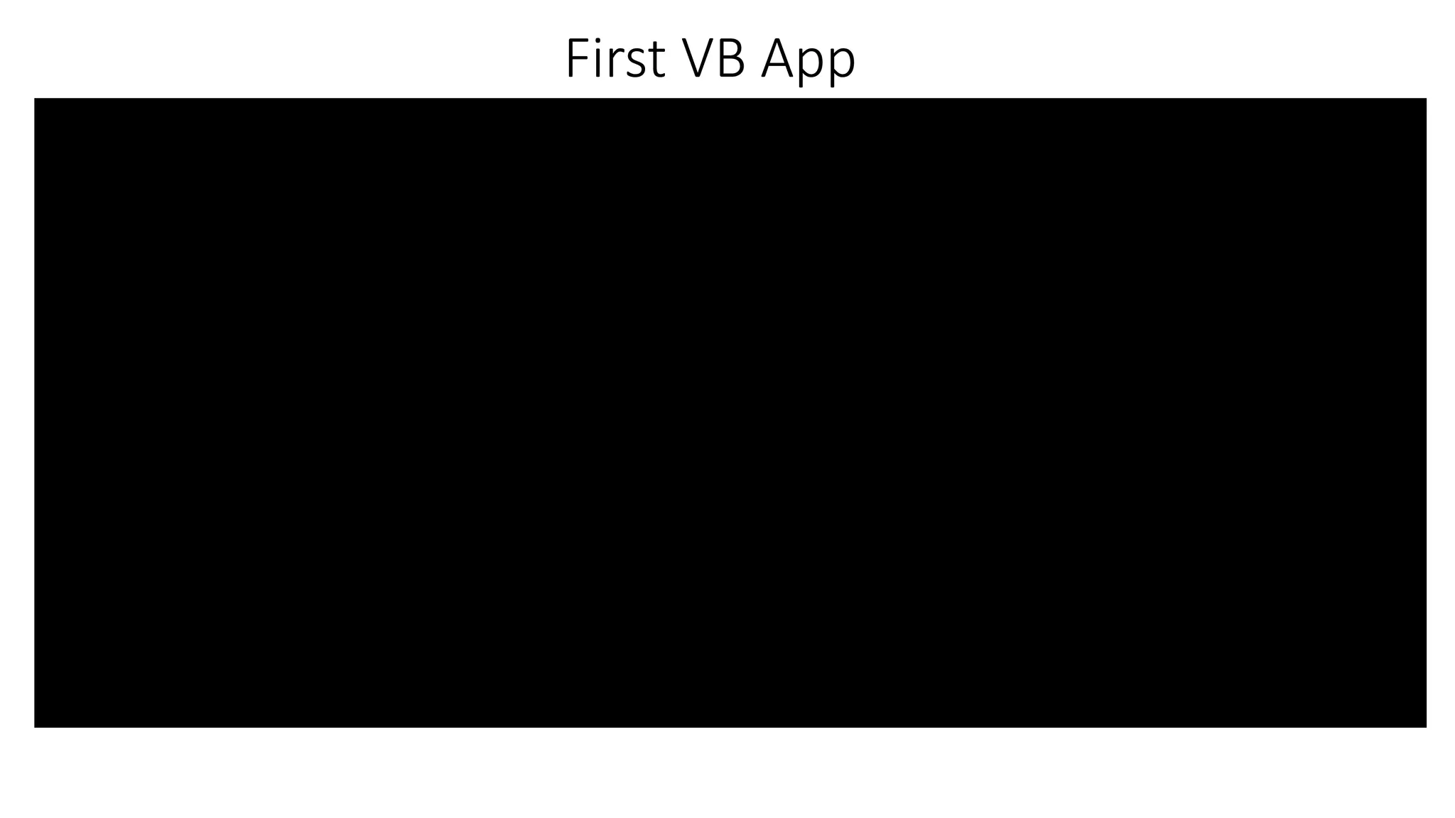 Introduction To Visual Basic 6 0 Ppt