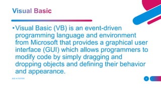 VISUAL BASIC.pptx | Programming Languages | Computing