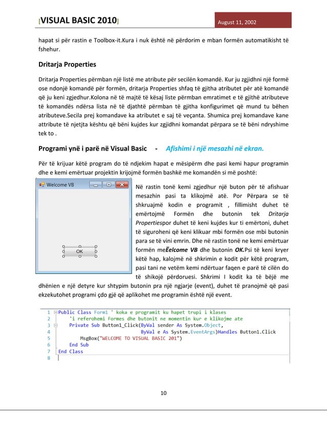 Visual basic leksionet e mia | DOCX