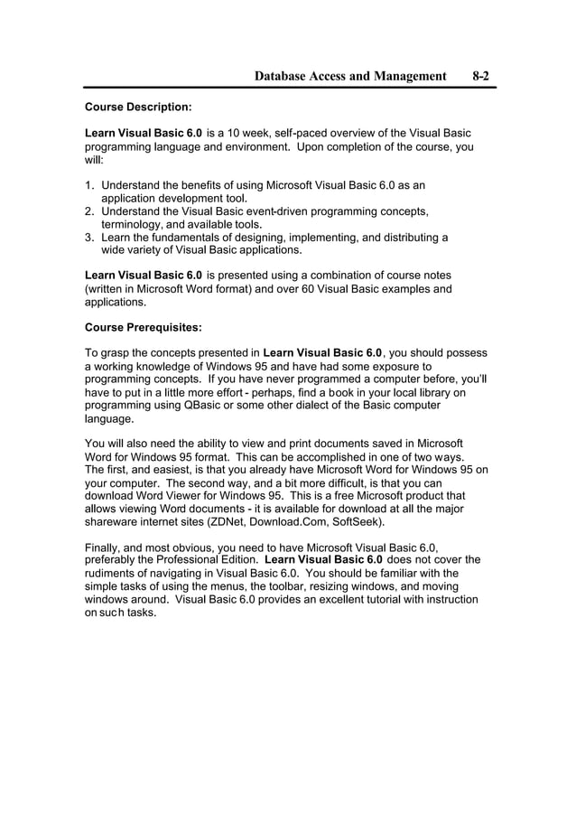 Visual Basic 6 Tutorial Amazing Book Pdf