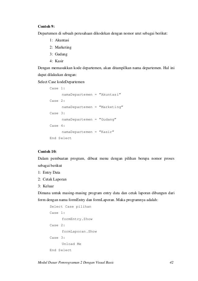 Contoh program select case pada visual basic - welovelasopa