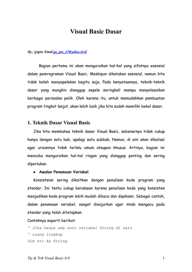 Visual basic dasar | PDF