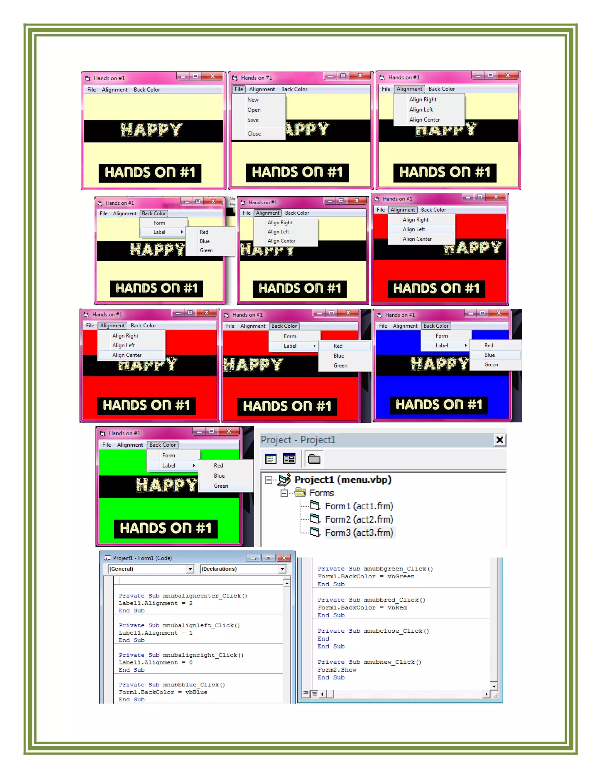 Visual basic menu | PDF