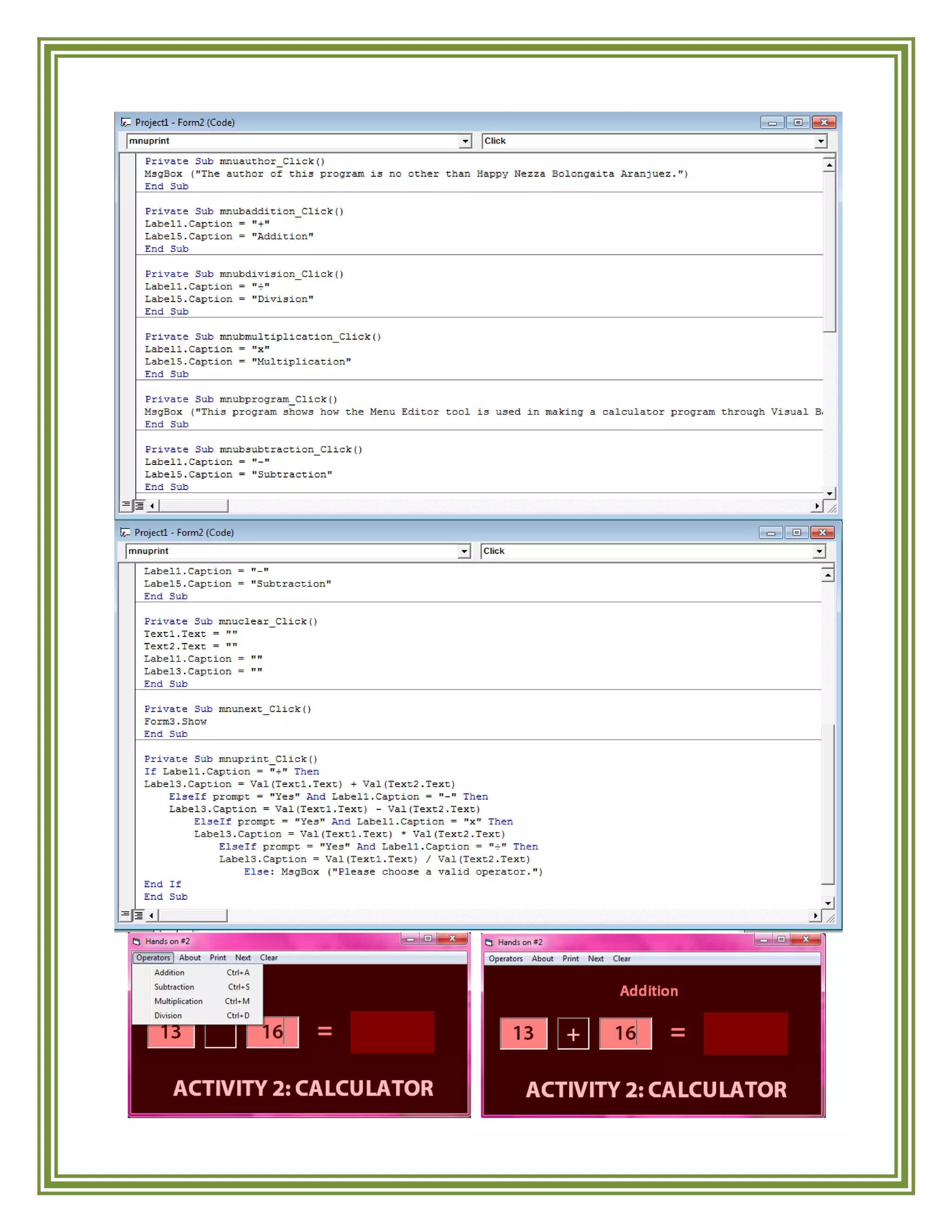 Visual basic menu | PDF