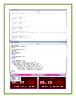 Visual basic menu | PDF