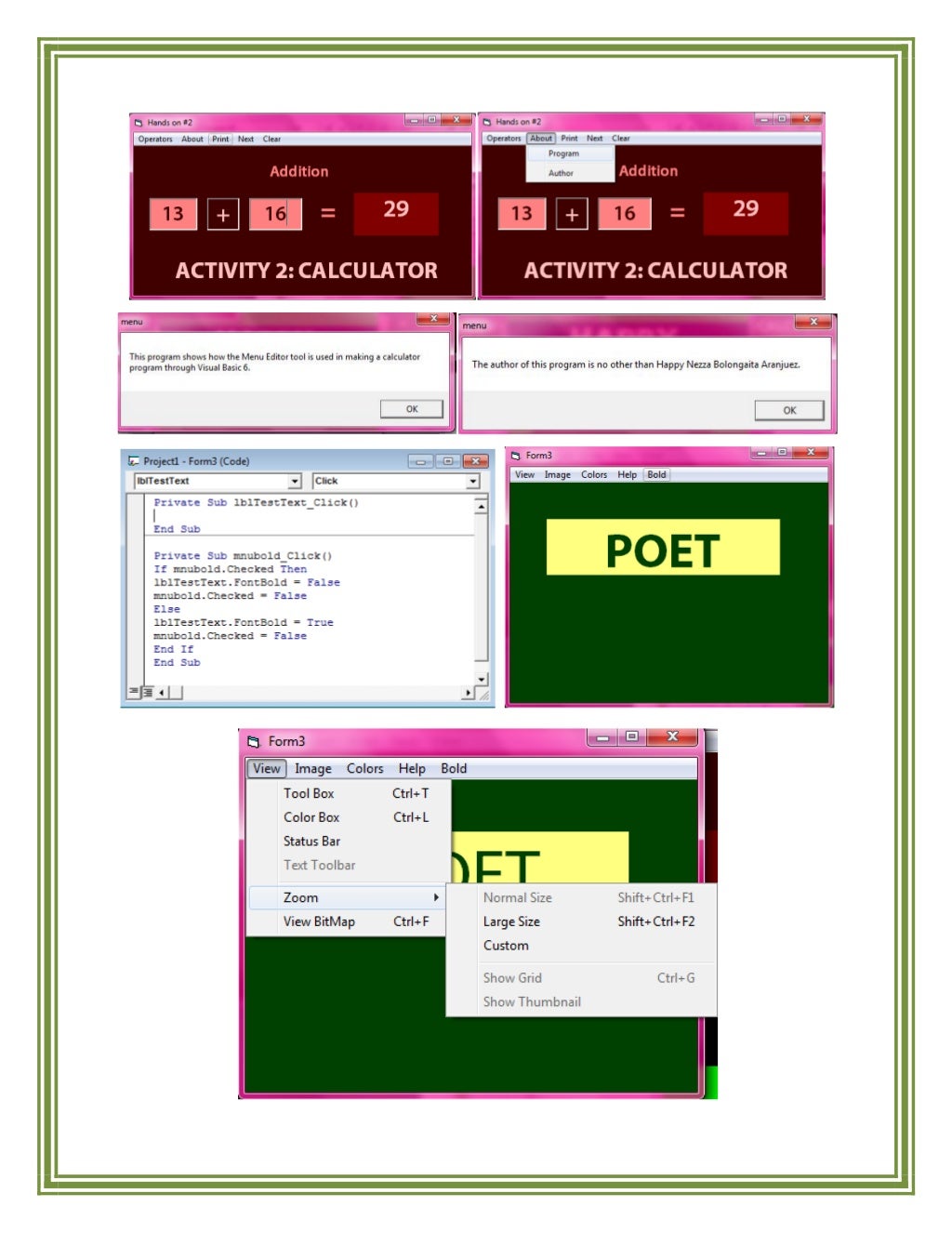 Visual Basic Menu
