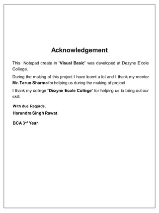 Harendra Singh,BCA Third Year | PDF