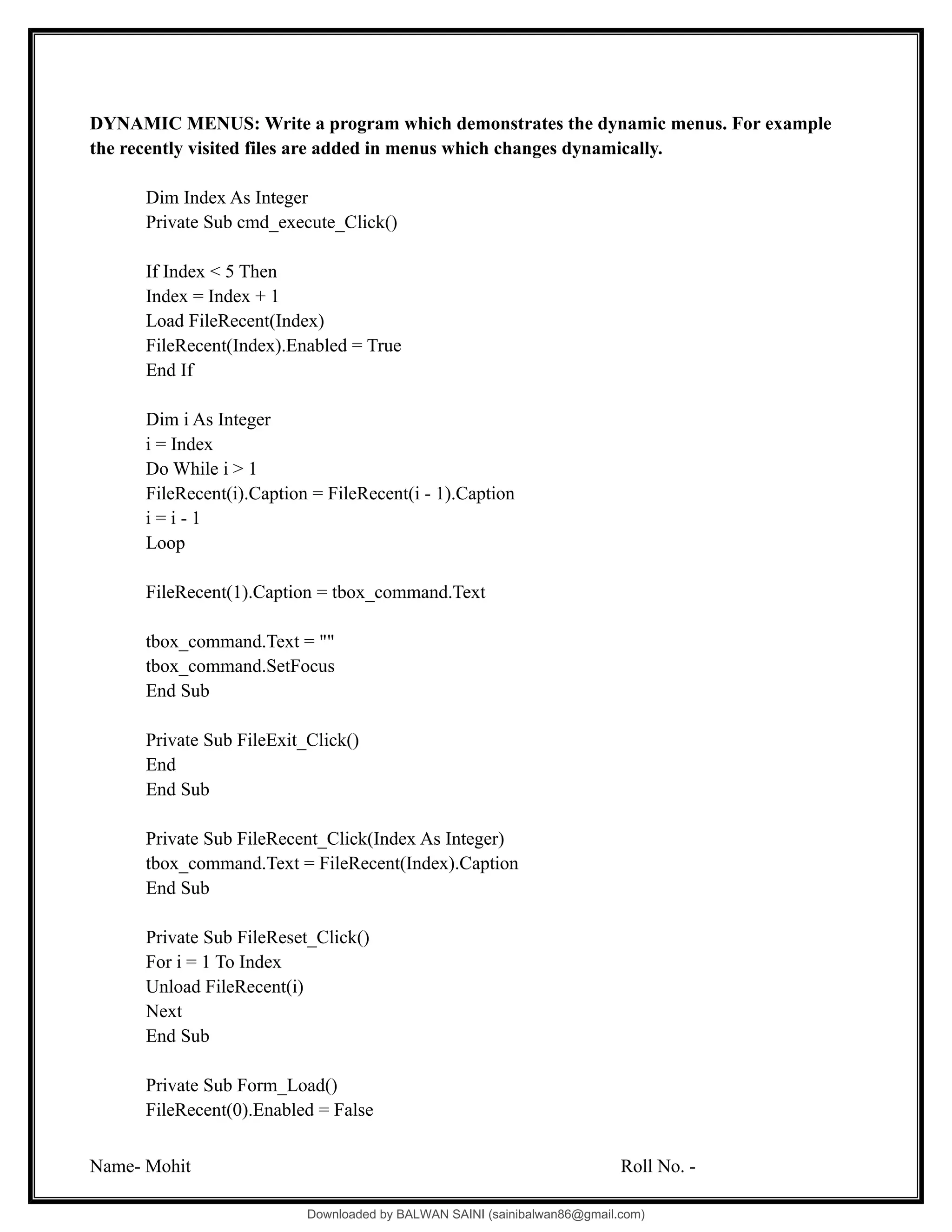VISUAL BASIC PRATICAL FILE MSC COMPUTER SCIENCE.pdf