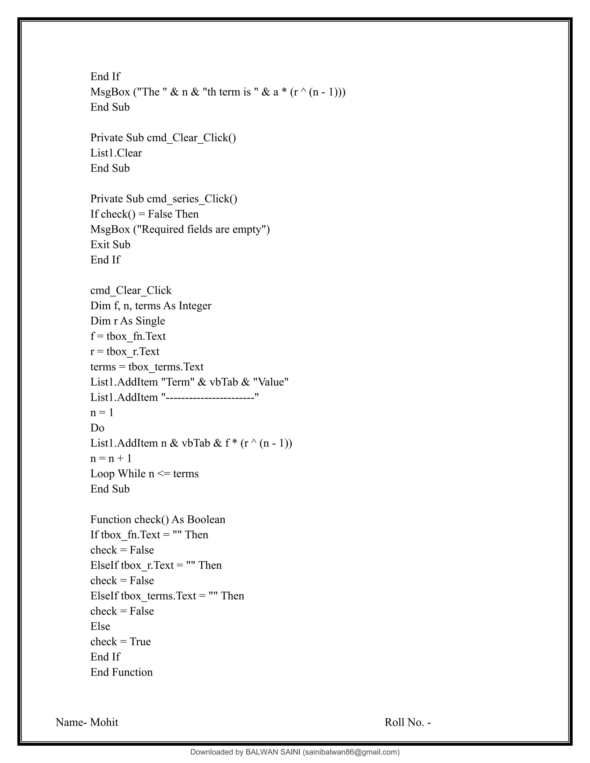 VISUAL BASIC PRATICAL FILE MSC COMPUTER SCIENCE.pdf