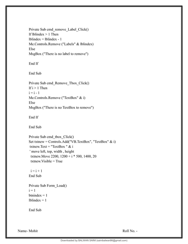 Visual Basic Pratical File Msc Computer Sciencepdf 1530