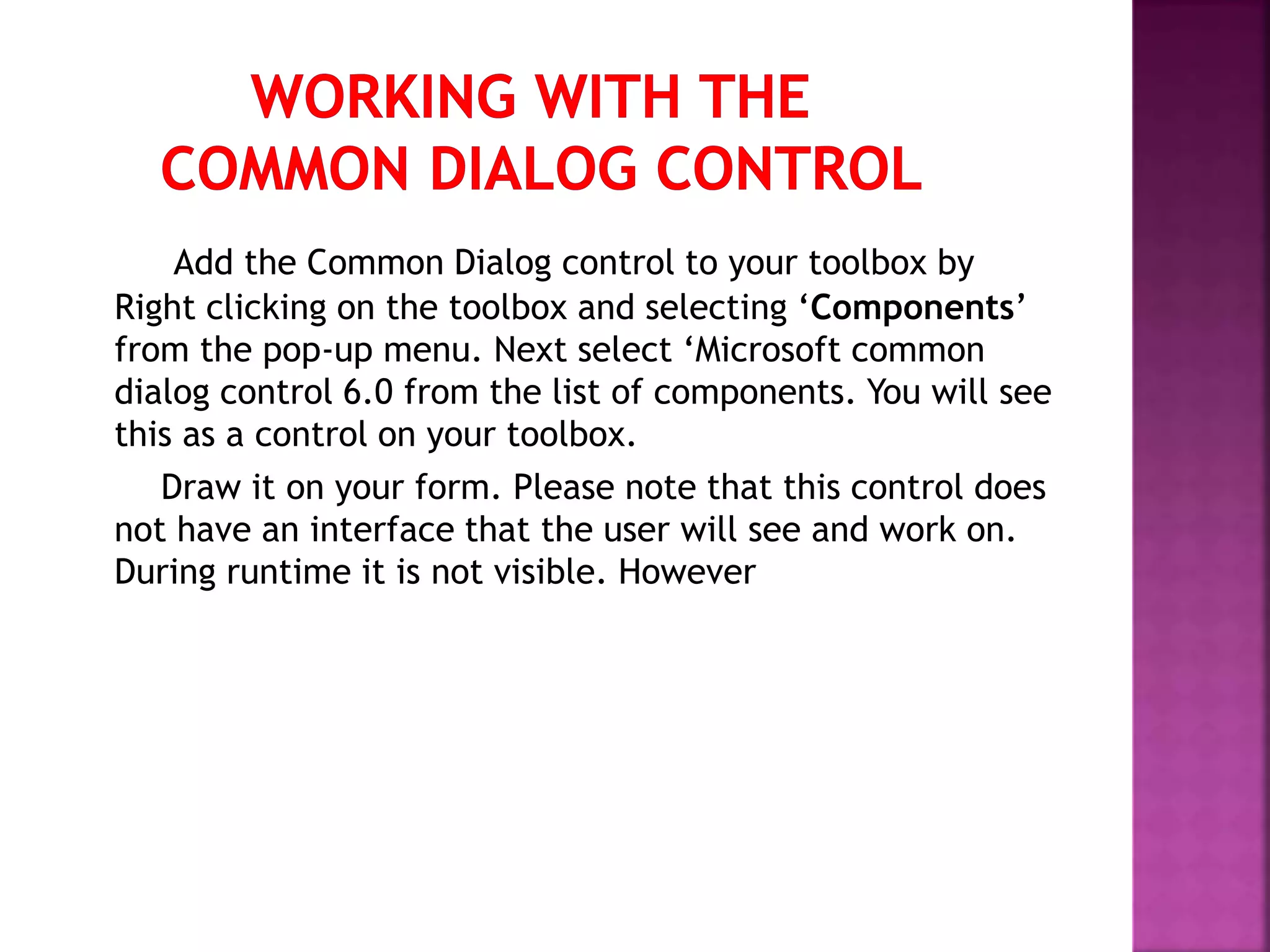 Visual basic programming | PPT