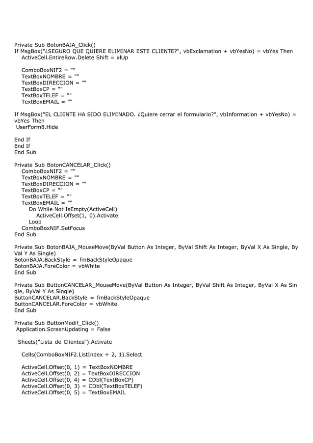 Visual basic userform 8 | PDF