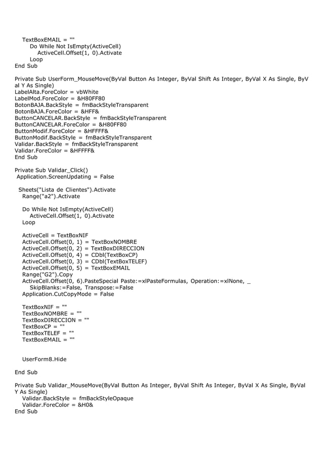 Visual basic userform 8 | PDF