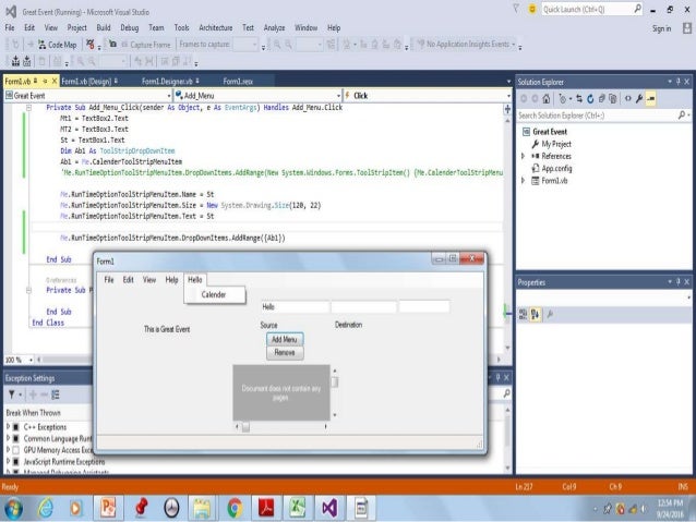 Visual Basic User Interface -IV