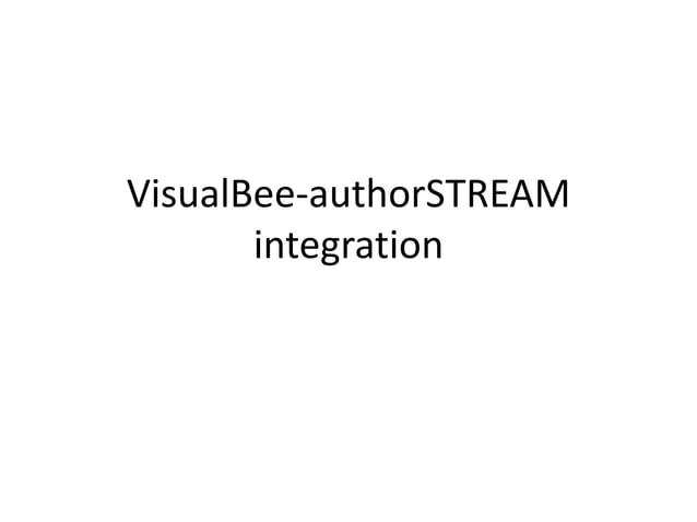 VisualBee-authorSTREAM integration | PPT