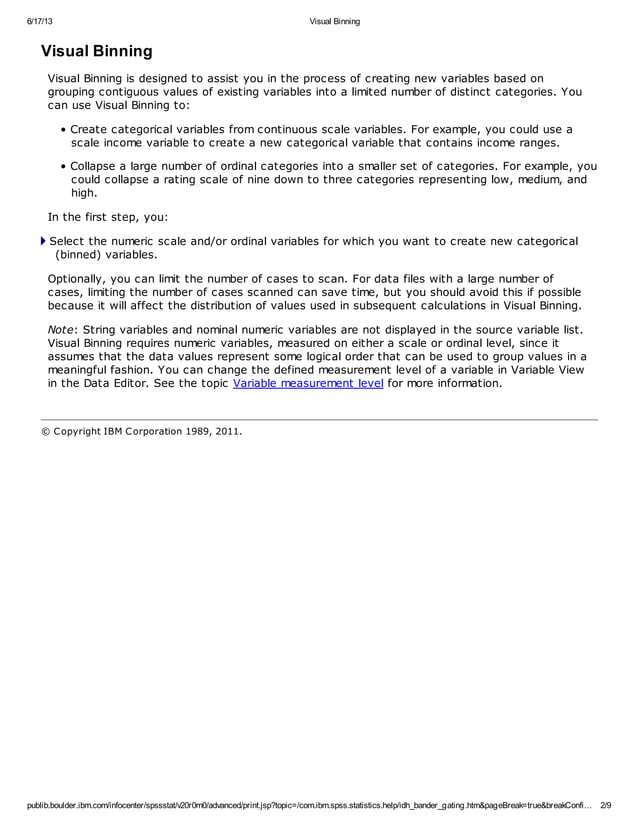 Visual binning | PDF