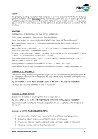 Visual Building Inspection Report - House Check NSW | PDF