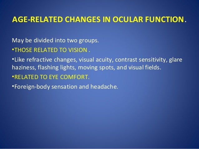 Visual changes in aging