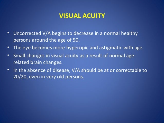 Visual changes in aging