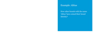 Visual classification of brand identities with brand name altius | PPT