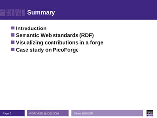 Visualizing contributions in a forge -Case study on PicoForge | PPT