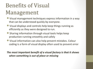 Visual Control and Management : Manufacturing Management | PPT