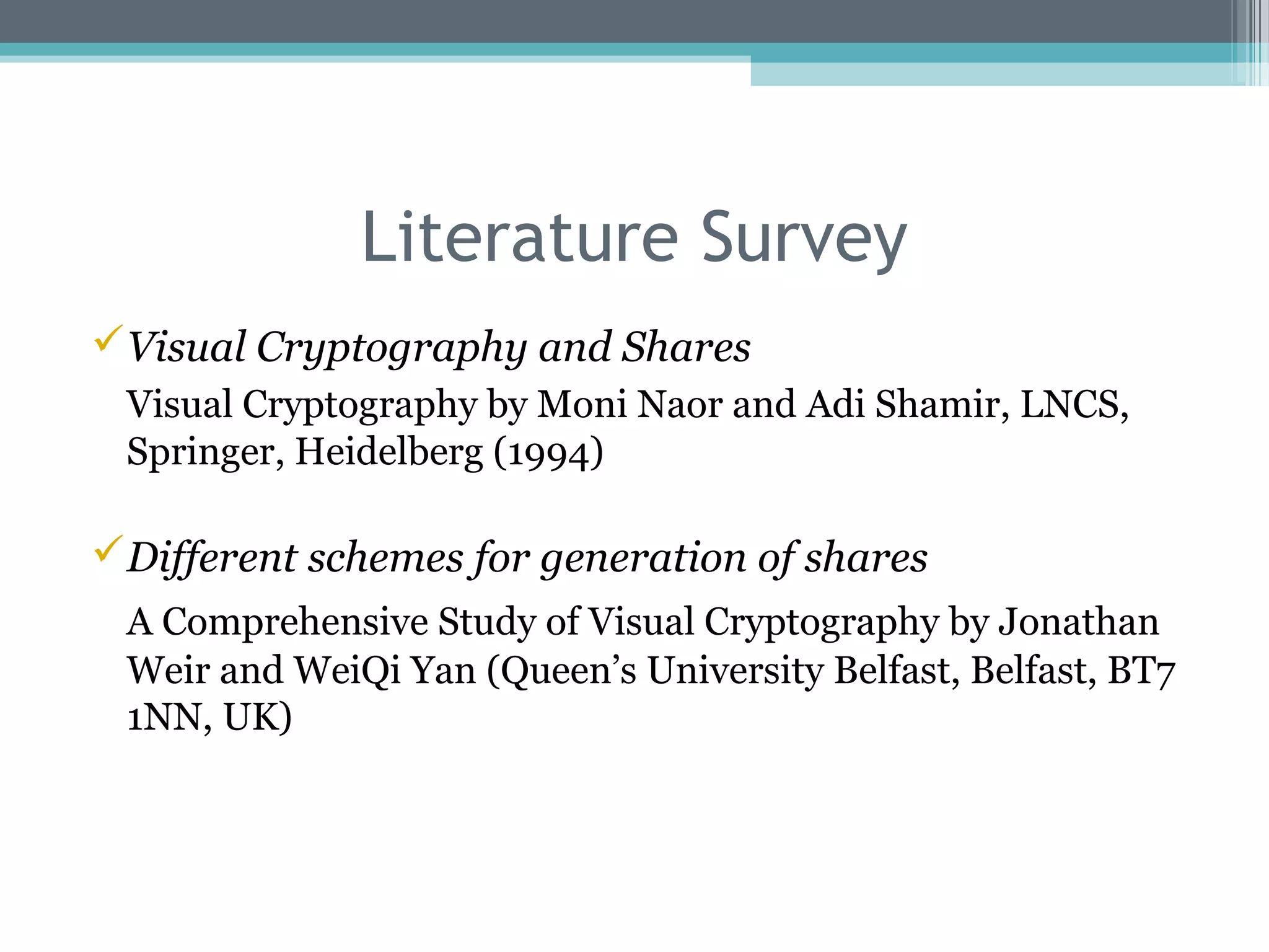 Visual Cryptography in Meaningful Shares | PPT
