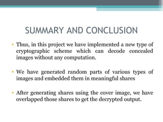 Visual Cryptography in Meaningful Shares | PPT