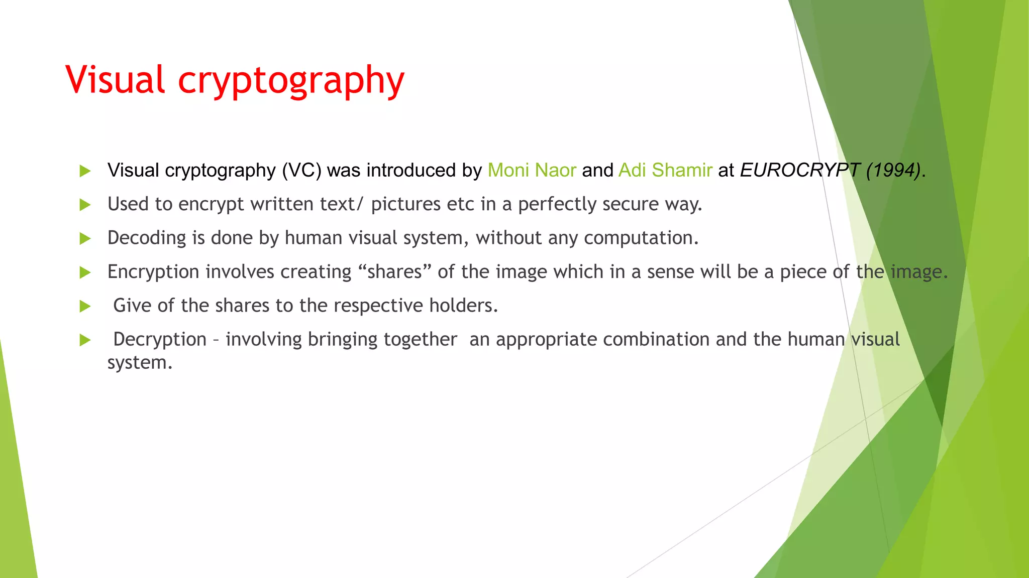 Visual cryptography | PPTX