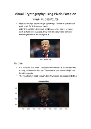 Visual cryptography using pixels partition | PDF