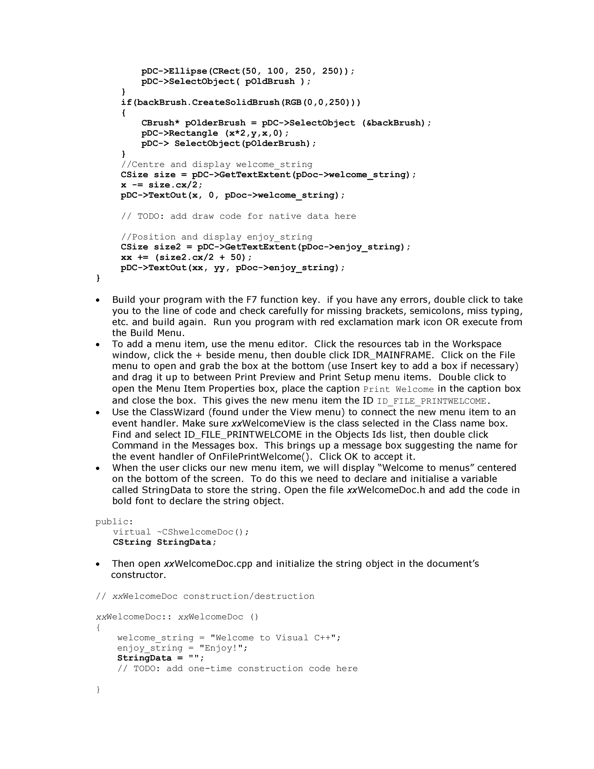 Visual C++ tutorial | PDF