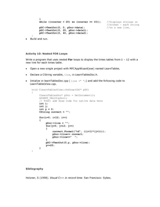 Visual C++ tutorial | PDF